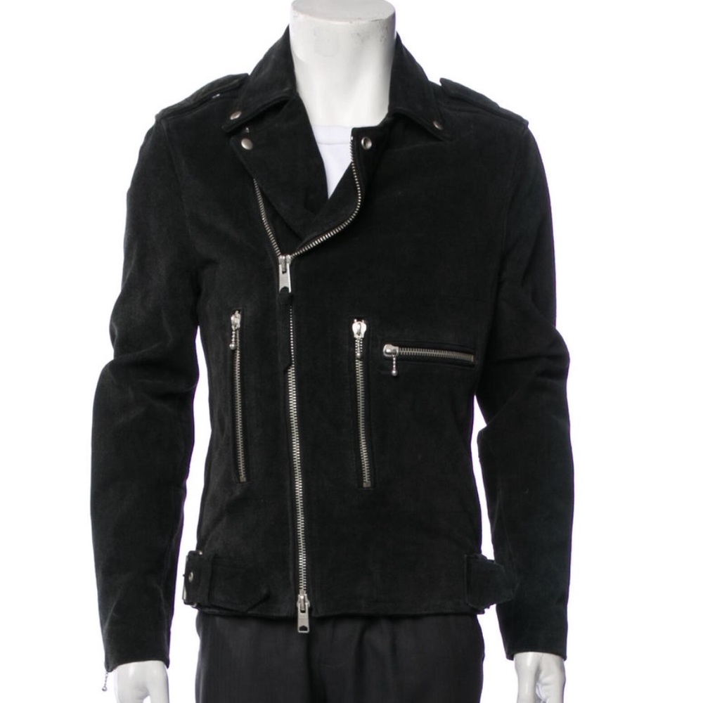 Allsaints Motorcycle Suede Jacket - Gem